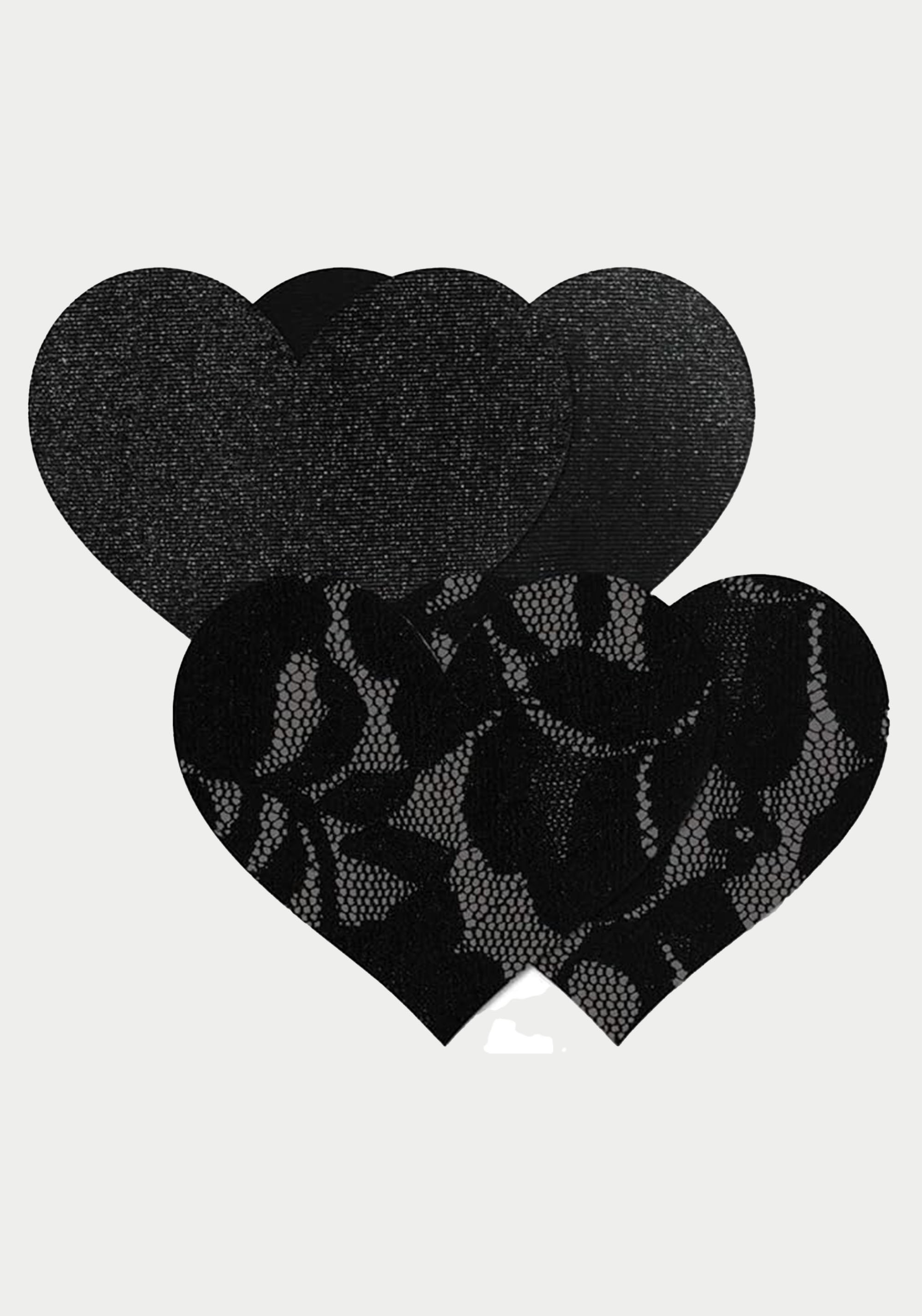 Women's Nippies Heart Nipple Covers, Black | Blush Lingerie